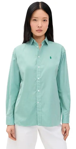 Polo Ralph Lauren Long Sleeve Button Down Shirt - 2000b Green White