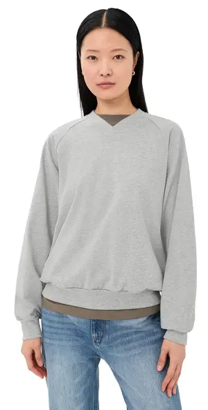 Tibi Perfect T-shirt Vintage Sweatshirt - Heather Grey
