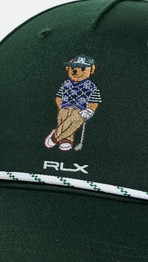 Rlx Ralph Lauren Seasonal Bear Rope Cap - Moss Agate
