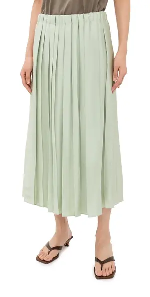 Tibi Feather Weight Pleated Skirt - Sage