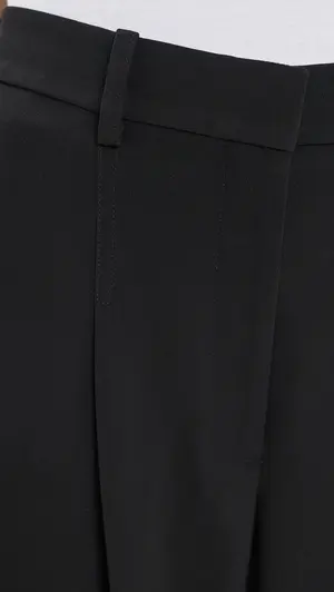 Theory Wide Leg Pleat Trousers - Black