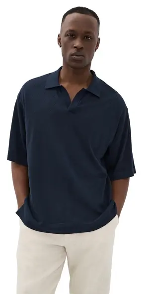 Officine Générale Pele Textured Knit Polo