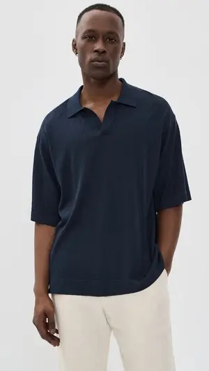 Officine Générale Pele Textured Knit Polo