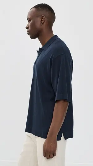 Officine Générale Pele Textured Knit Polo