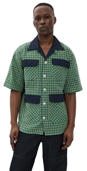 NICHOLAS DALEY Aloha Check Woven Shirt