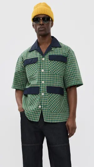 NICHOLAS DALEY Aloha Check Woven Shirt