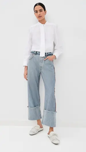 Acne Studios Cuffed Denim Trousers