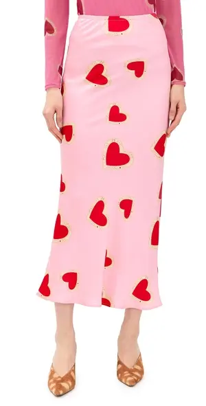 NEVER FULLY DRESSED Hearts Dorris Skirt - Pink