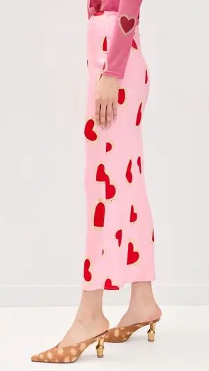 NEVER FULLY DRESSED Heart Print Dorris Skirt