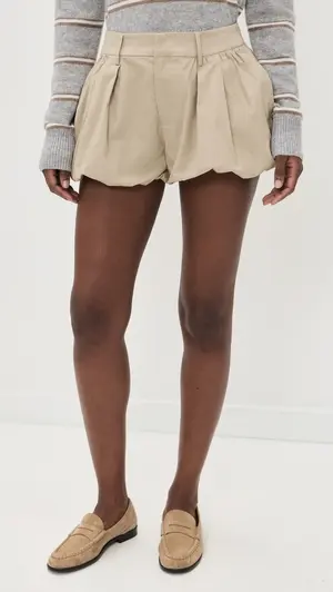 Astr The Label Margeen Bubble Hem Shorts - Khaki