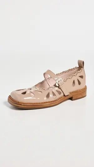 Simone Rocha Daisy Cutout Mary Jane Brogue Flats