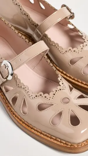 Simone Rocha Daisy Cutout Mary Jane Brogue Flats