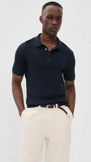 Billy Reid Diamond Knit Polo