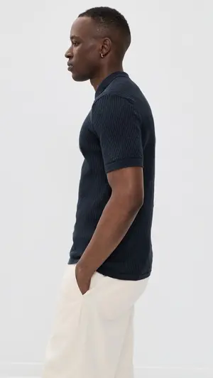 Billy Reid Diamond Knit Polo