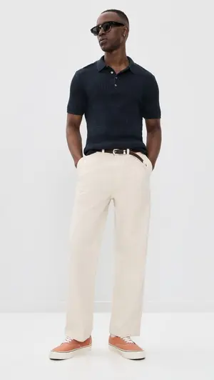 Billy Reid Diamond Knit Polo
