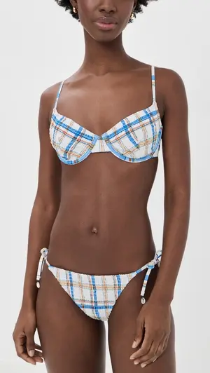 Polo Ralph Lauren Plaid Print Balconette Bikini Top