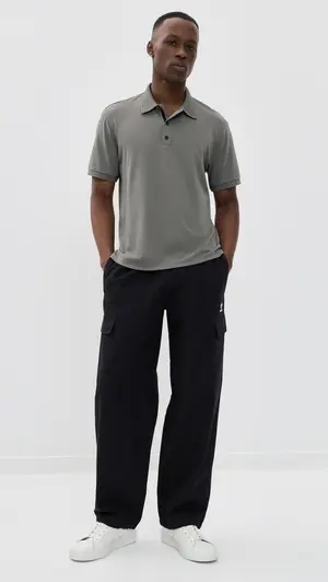 Rag & Bone Slim Polo In Tech Pique