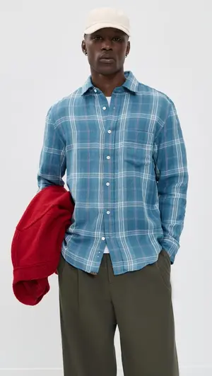 Billy Reid Double Face Plaid Cypress Shirt