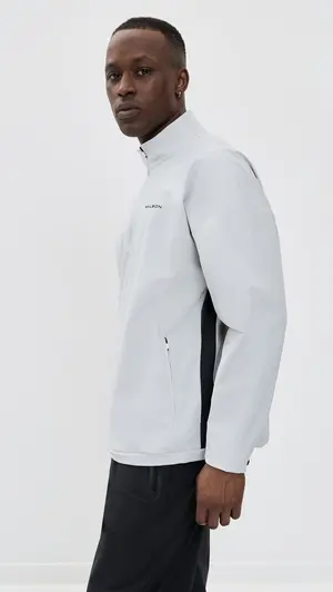 MALBON Performance Quarter Zip Pullover - Silver/black
