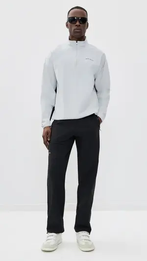 MALBON Performance Quarter Zip Pullover - Silver/black