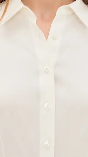 Theory Cap-sleeve Silk Blouse - Ivory