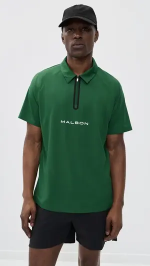 MALBON Performance Zip Raglan Polo