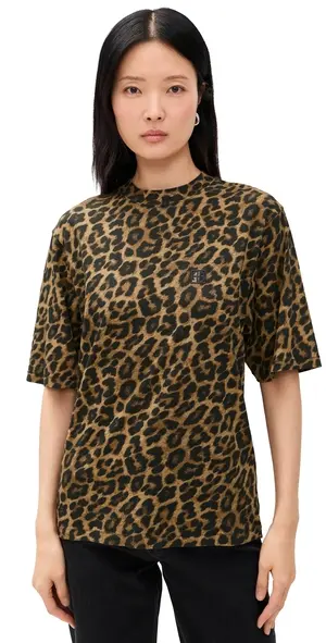 ANINE BING Leopard Avi Tee