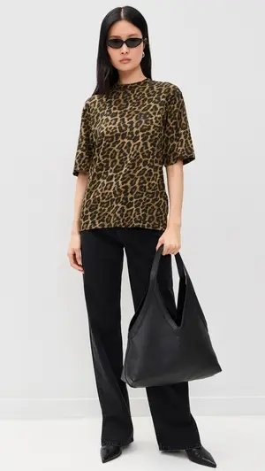 ANINE BING Leopard Avi Tee