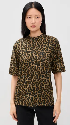ANINE BING Leopard Avi Tee