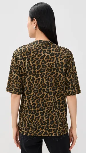 ANINE BING Leopard Avi Tee