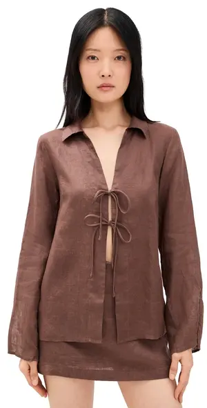 L*Space Venice Long Sleeve Shirt - Café