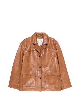 HERSKIND Suede Leather Jacket - Leather Brown
