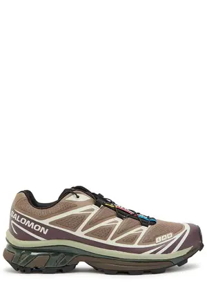 SALOMON Xt-6 Panelled Mesh Sneakers - Cream