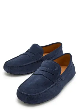 TOD'S Gommino Suede Loafers - Navy