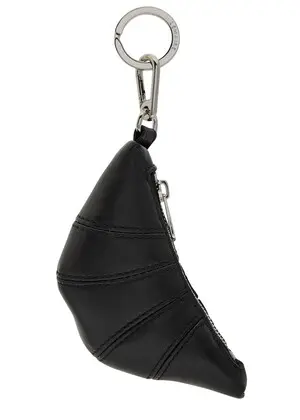 LEMAIRE Croissant Mini Leather Bag Charm - Black