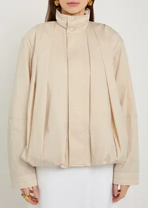 LEMAIRE High-neck Pleated Cotton Jacket