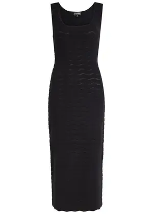 Emporio Armani Textured-knit Midi Dress