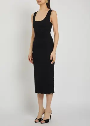 Emporio Armani Textured-knit Midi Dress