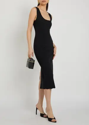 Emporio Armani Textured-knit Midi Dress