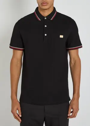 Valentino Garavani Striped Trims Cotton Polo Shirt