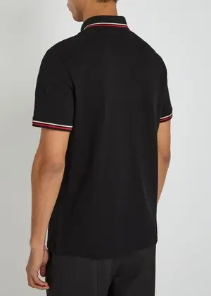 Valentino Garavani Striped Trims Cotton Polo Shirt