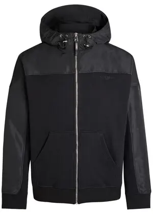 Givenchy Logo Hooded Cotton And Shell Windbreaker Jacket - Black