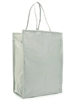 Issey Miyake Logo-embroidered Woven Tote - Grey
