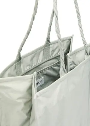 Issey Miyake Logo-embroidered Woven Tote - Grey