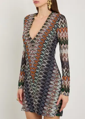 Missoni Patterned Fine-knit Mini Dress
