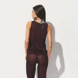 SKIMS Scoop Long Tank Top - Currant