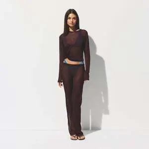 SKIMS Crew Neck Long Sleeve Top Currant