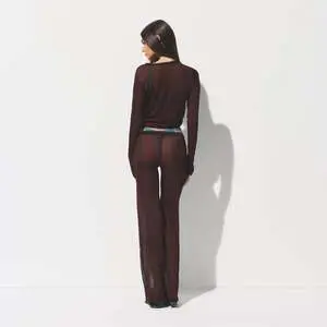 SKIMS Crew Neck Long Sleeve Top - Currant