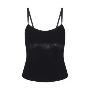 SKIMS Lace Knit Tank - Obsidian