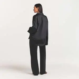 SKIMS Lightweight Satin Straight Leg Pants - Obsidian